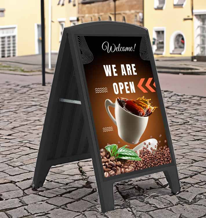 A1 Street SignPro Deco Black A Board Double Sided Pavement Sign – Pop ...